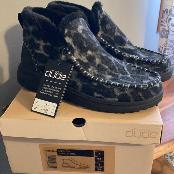 Hey Dude | Shoes | Hey Dude Denny Marble Grey Bootie Size 8 New In Box ...